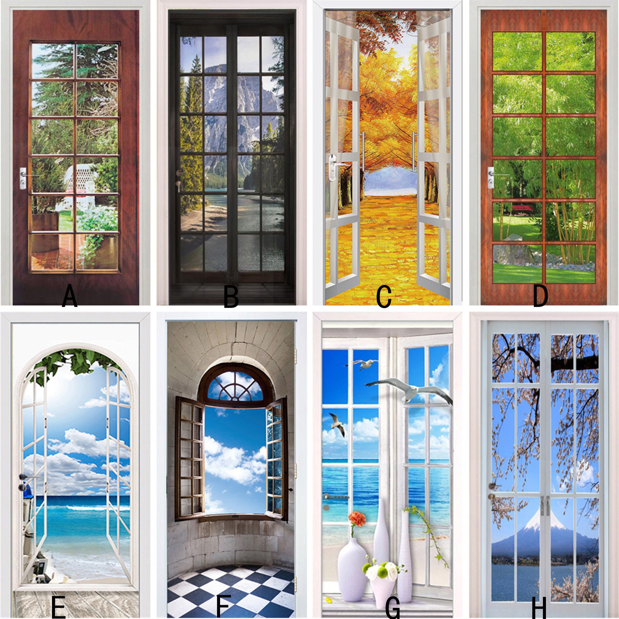 Customized Size Glass Door Stickers Outside Scenery Landscape - Etsy
