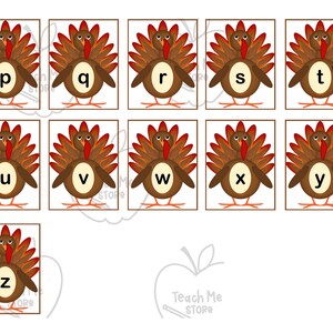 Abc's and Turkeys | Alphabet Match | Preschool Learning Activity | Busy ...