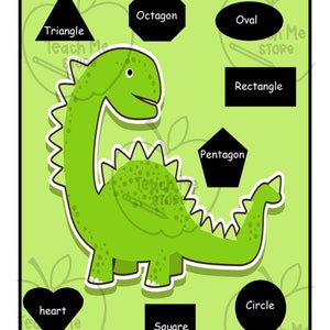 Dinosaur Shapes Match Activity | Preschool Busy Book Page - Etsy