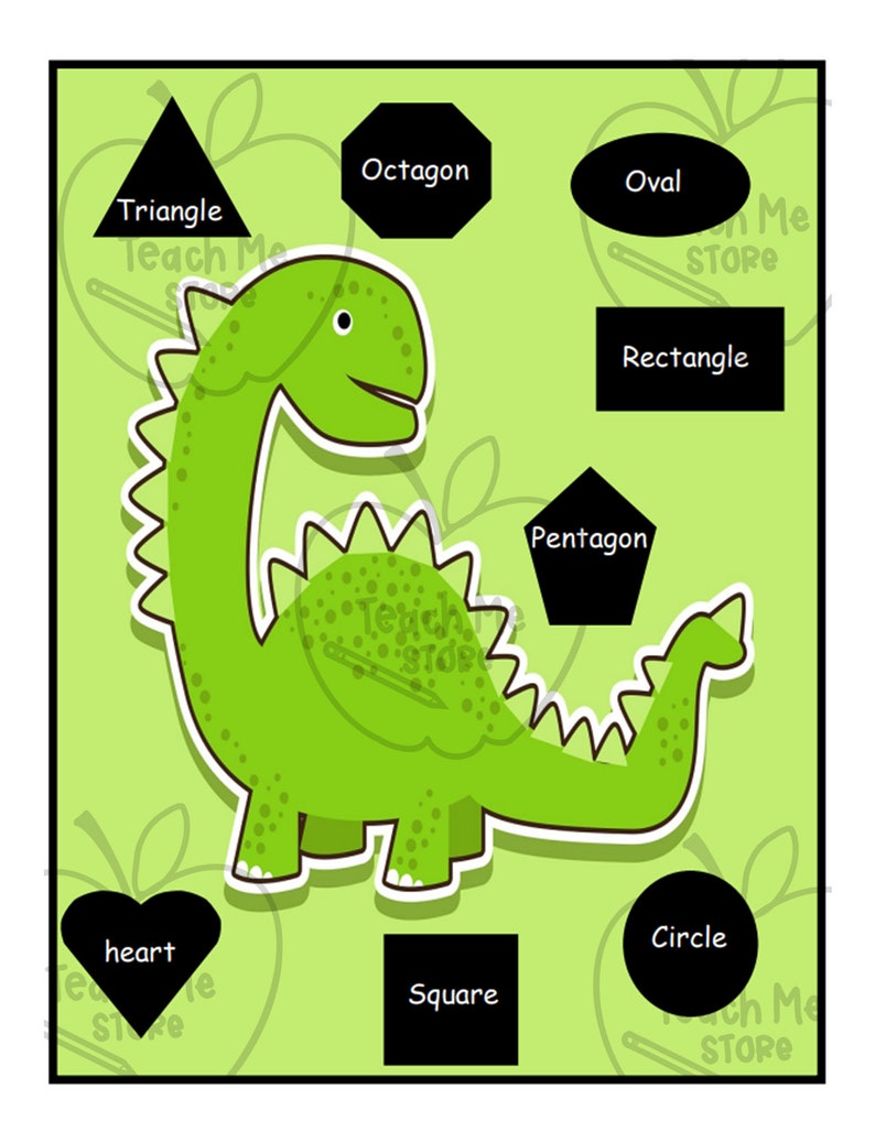 Dinosaur Shapes Match Activity | Preschool Busy Book Page - Etsy