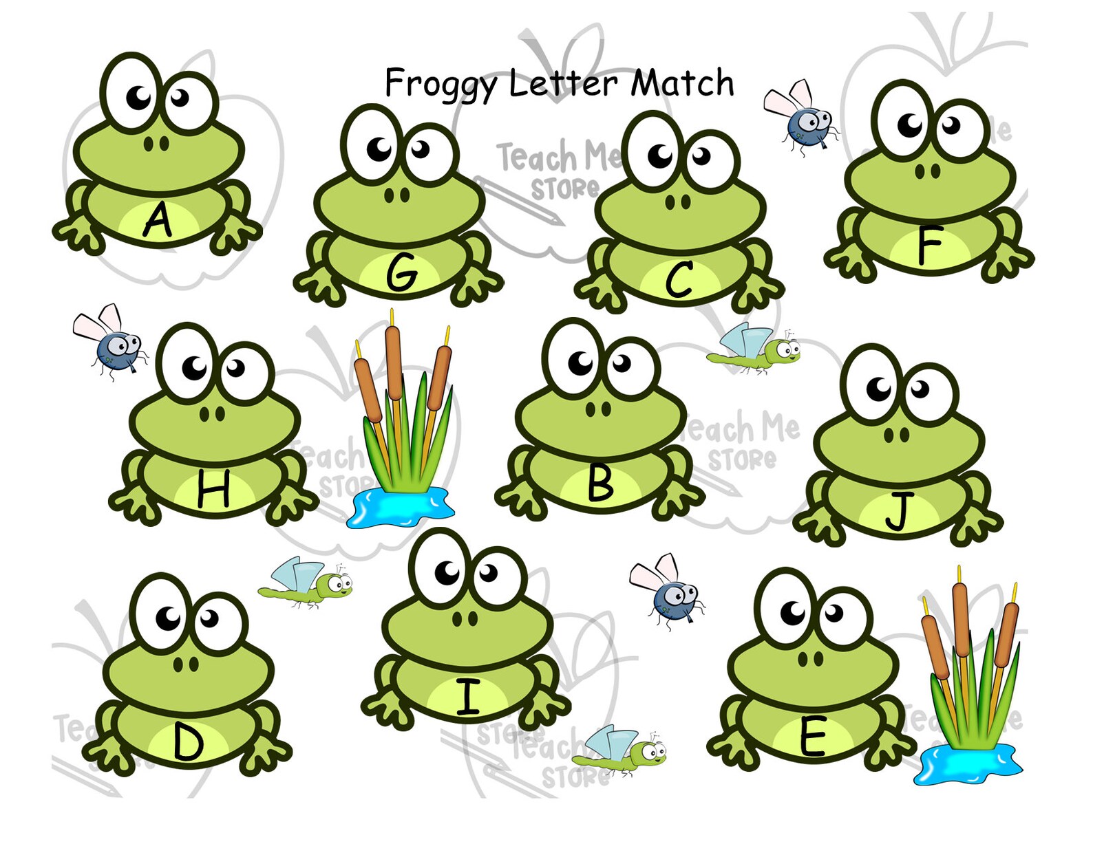 Frog Upper Case and Lower Case Match Activity - Etsy
