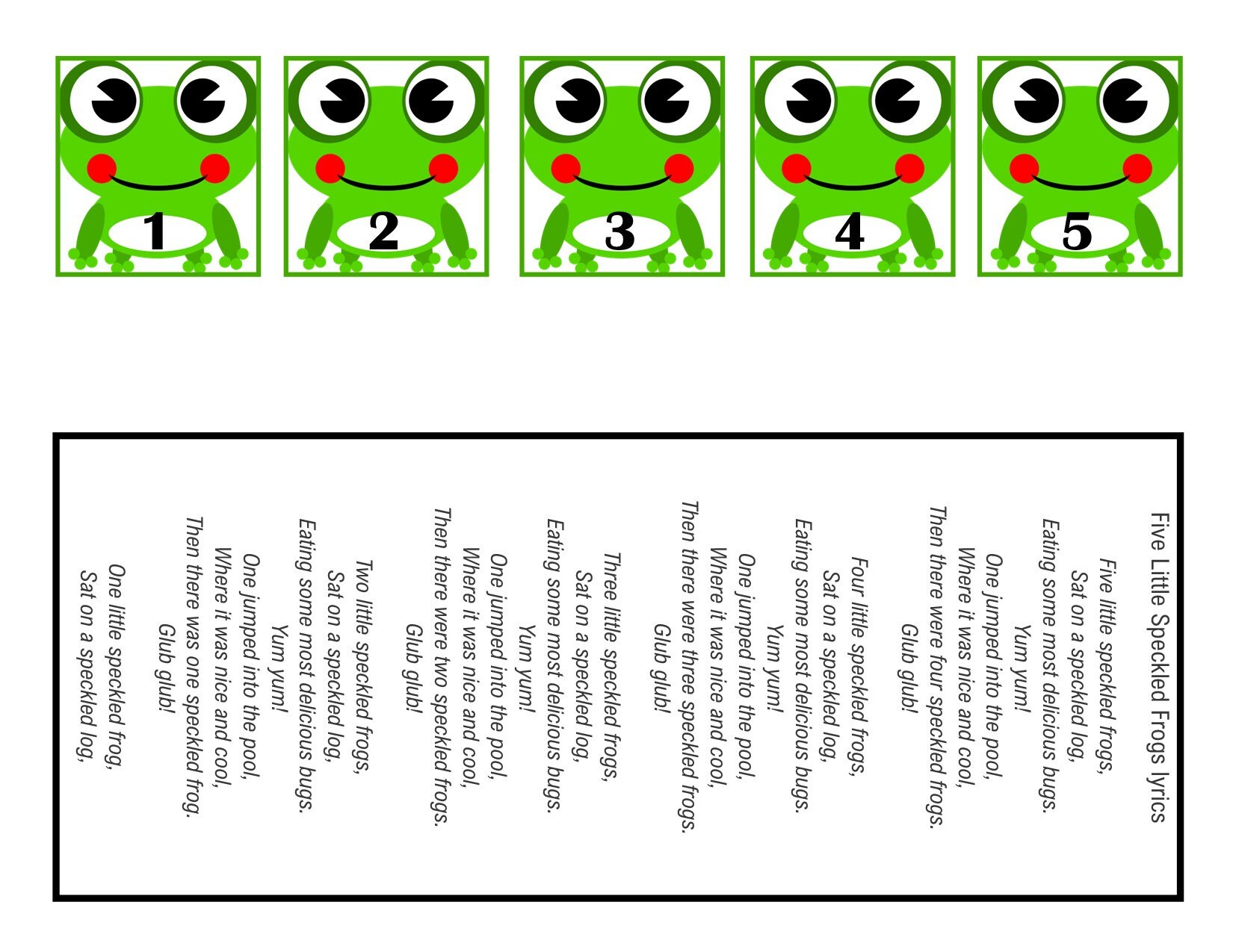 5 Little Speckled Frogs | Preschool Learning Activity | Counting 1 to 5 ...