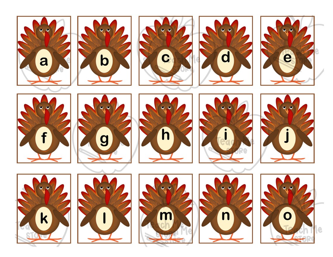 Abc's and Turkeys | Alphabet Match | Preschool Learning Activity | Busy ...