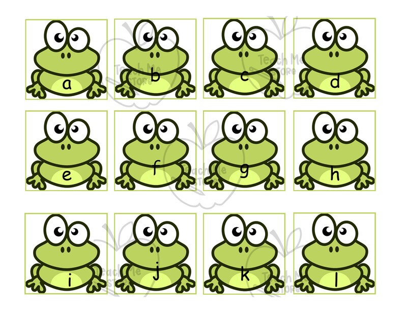 Frog Upper Case and Lower Case Match Activity - Etsy