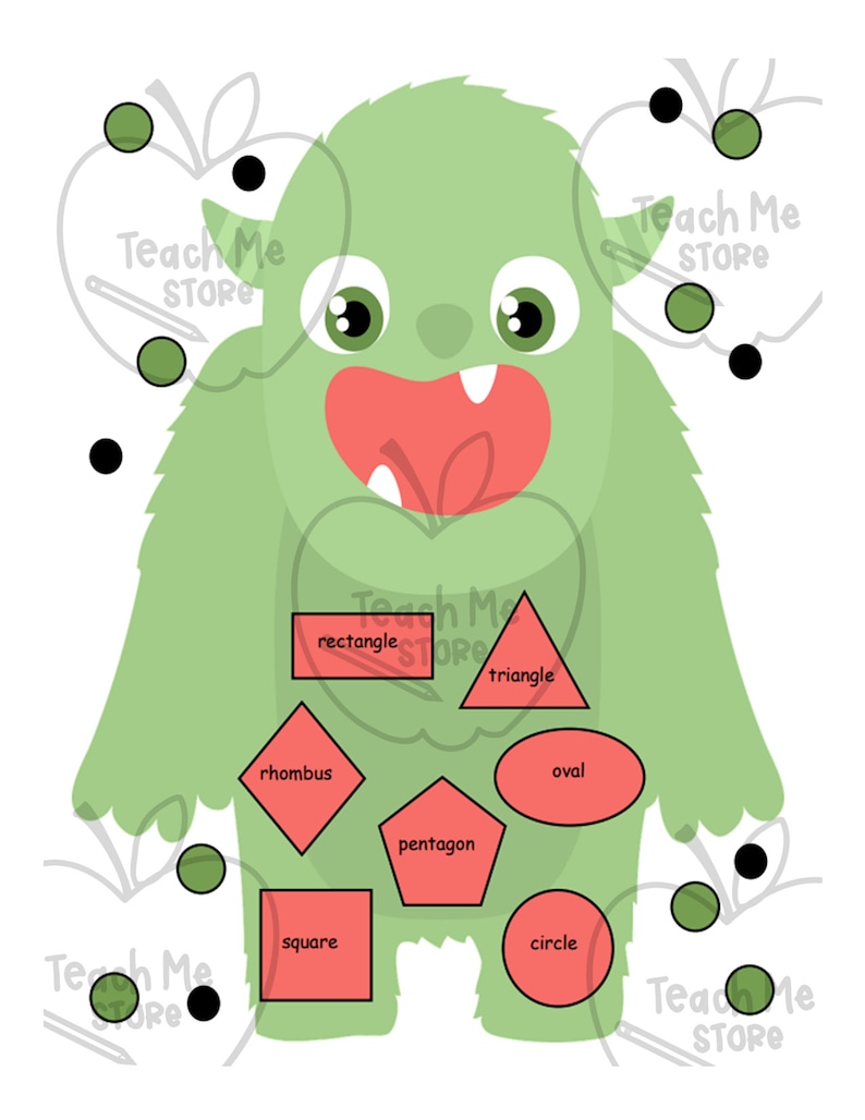 Monster Shapes Learning Activity - Etsy