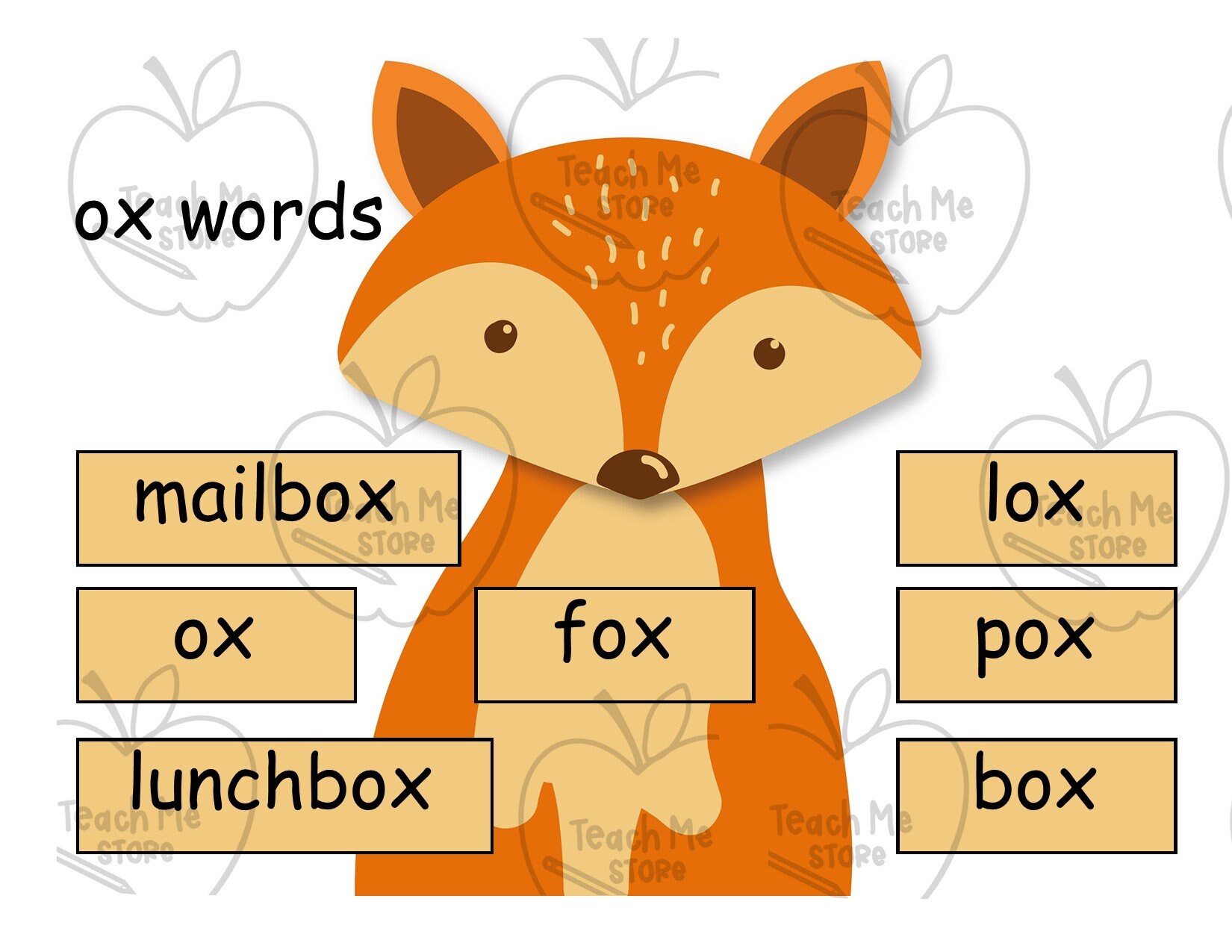 Word Families OX Words IG Words and AB Words - Etsy