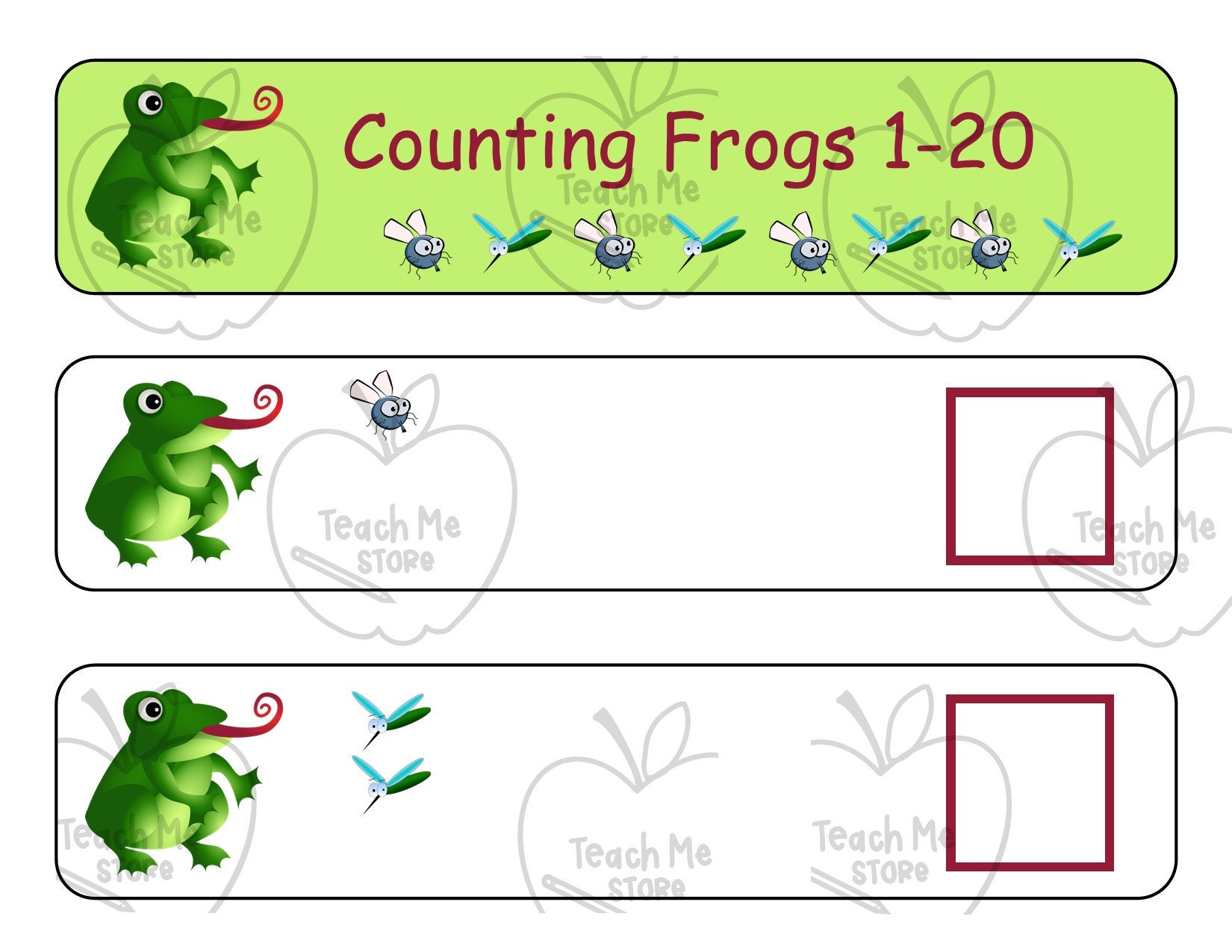Frog Counting 1 to 20 - Etsy