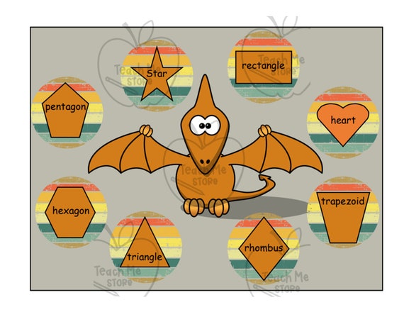 Dino Shapes Preschool Learning Activity Shape Match - Etsy