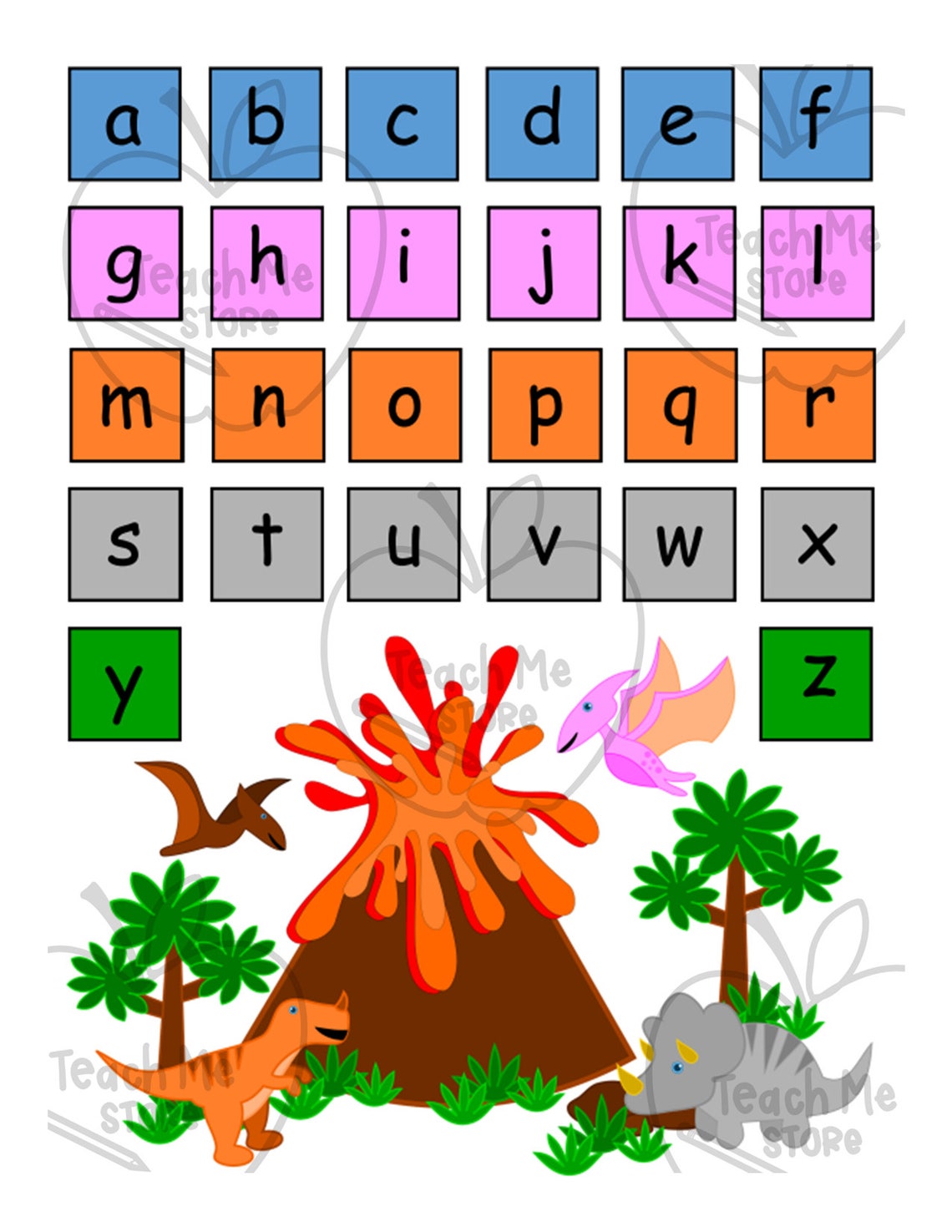 Dinosaur Alphabet Match - Etsy