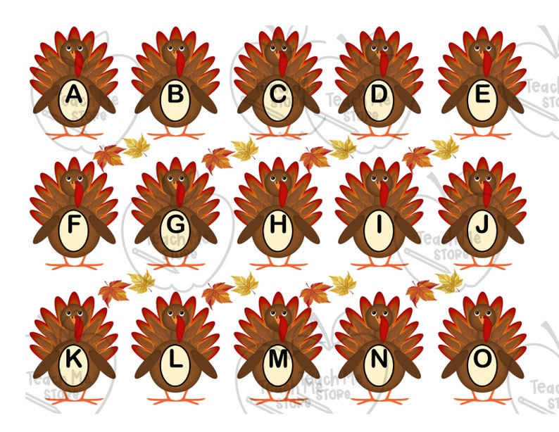 Abc's and Turkeys | Alphabet Match | Preschool Learning Activity | Busy ...