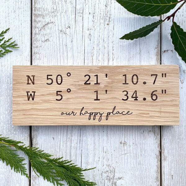 Coordinate Wood Sign - Etsy UK