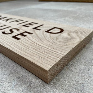 Solid Oak Engraved House Name Sign Personalised & Bespoke House Name ...