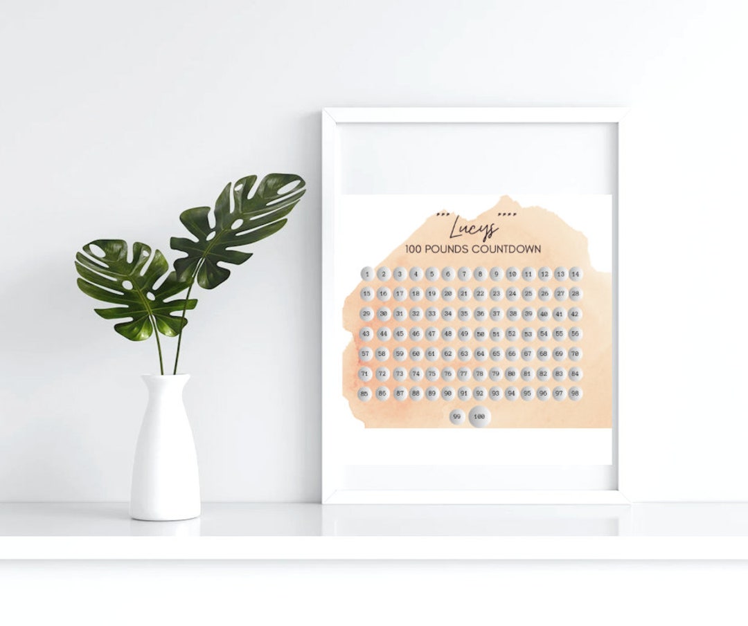 100 Pounds Countdown Challenge Form Printable Challenge - Etsy