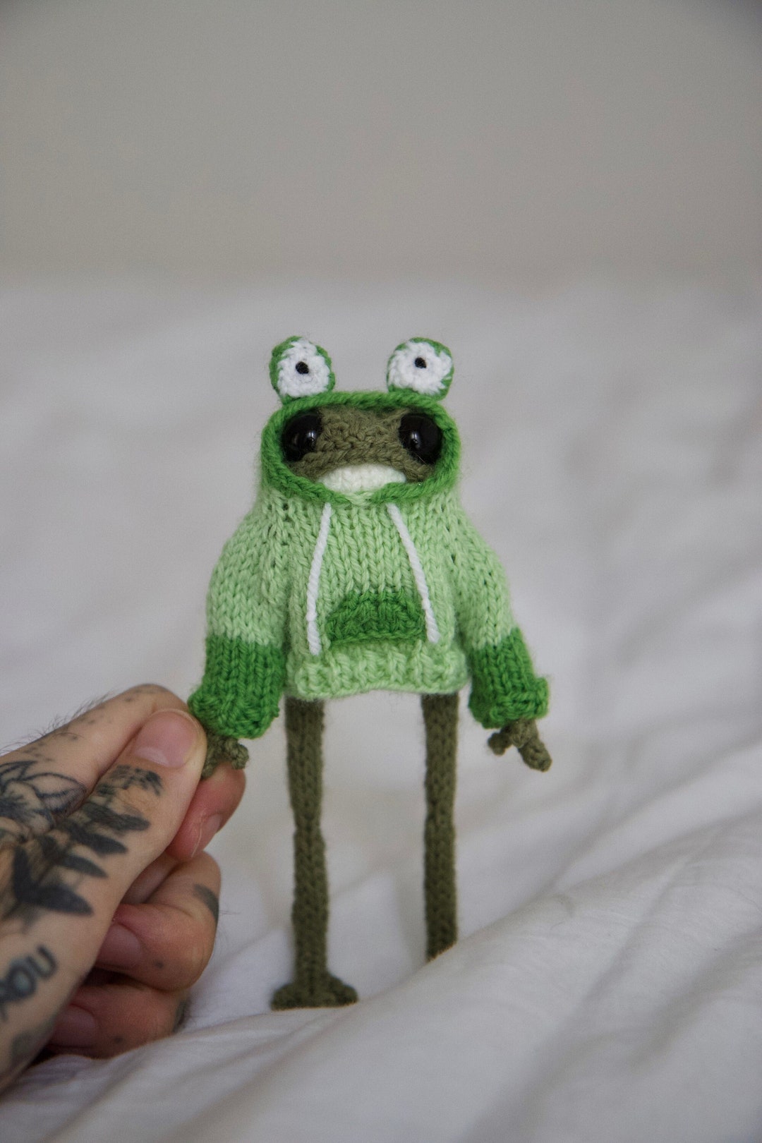DIGITAL PATTERN Frog Hoodie Knitting Pattern for Frog (5.3inches) - Etsy