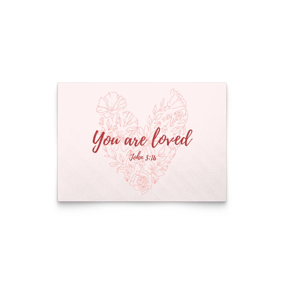 Flower Heart Bible Scripture Valentines Day Cards, Set of 10, 30 and 50 ...