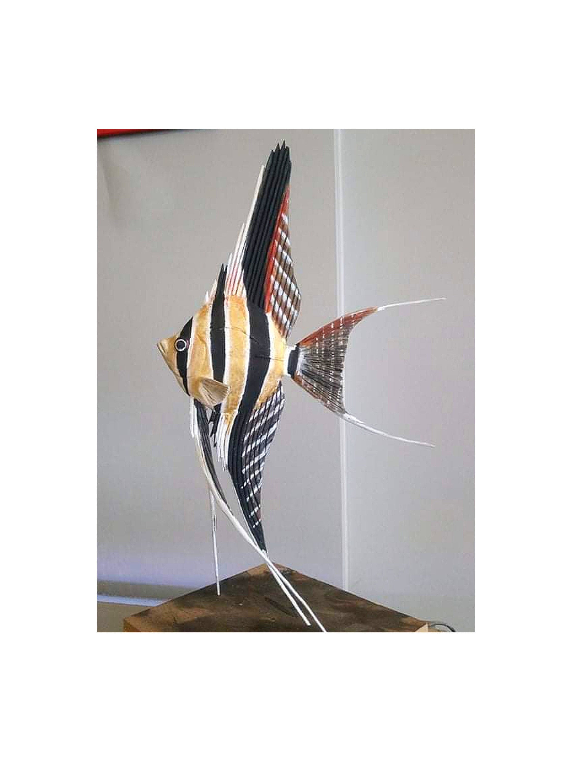 Altum Angelfish. Wooden Angelfish. Hand Carved Fish. Wooden Fish ...