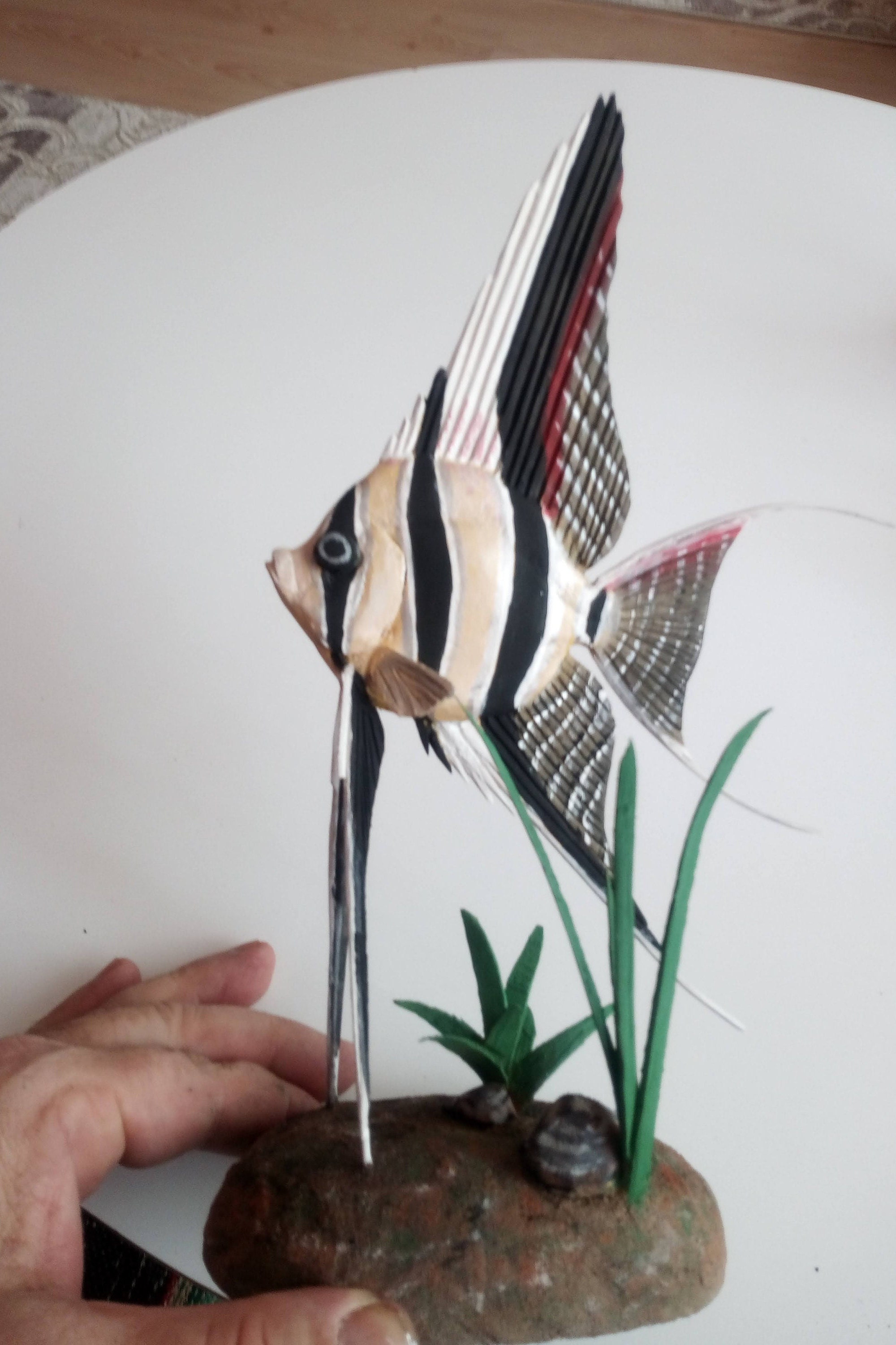 Altum Angelfish. Wooden Angelfish. Hand Carved Fish. Wooden Fish ...
