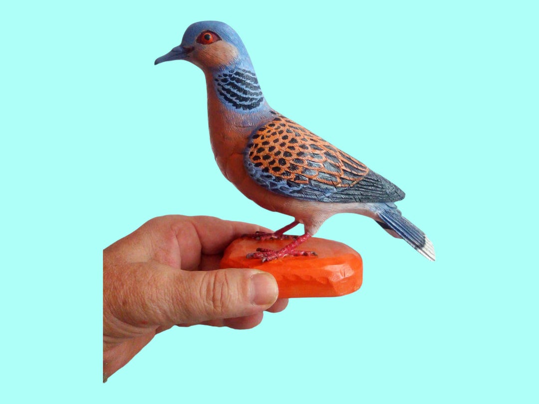 Wood Carved Turtle Dove Bird. Wood Bird Art. Wooden Dove. Bird Carving ...