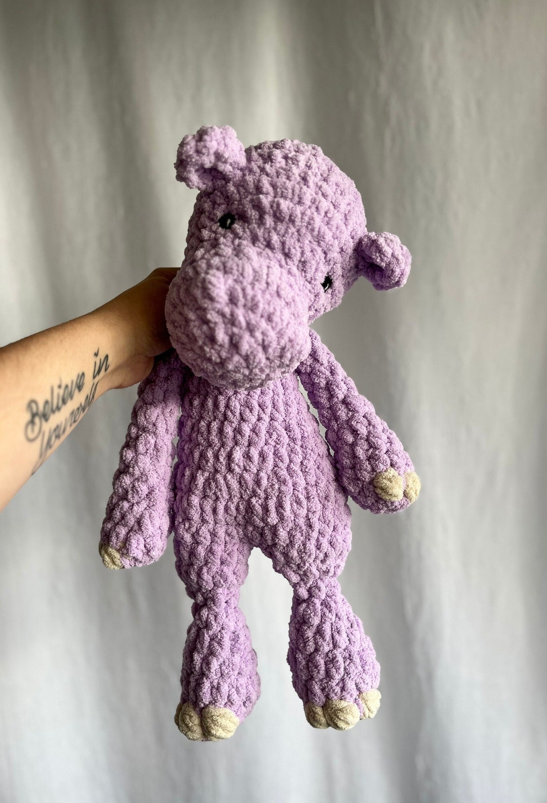 Lavender Hippo Snuggler - Hippo Lovey - Crochet Hippo - Comforter ...