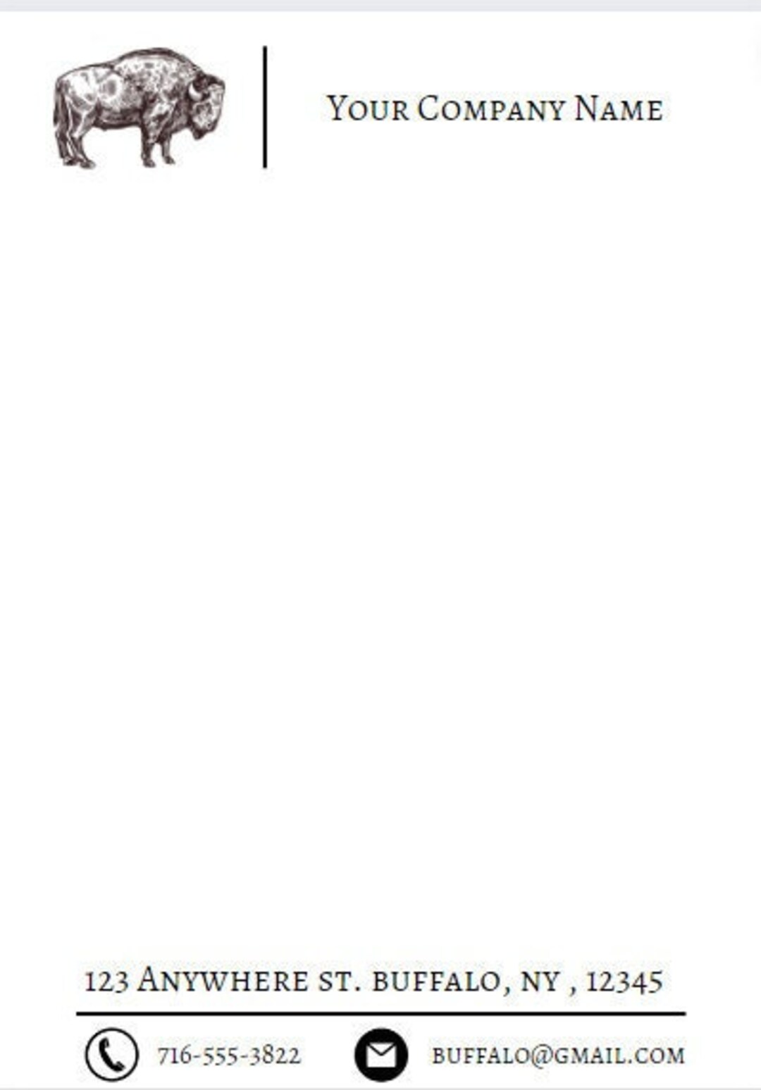 Editable Buffalo Theme Letterhead - Etsy