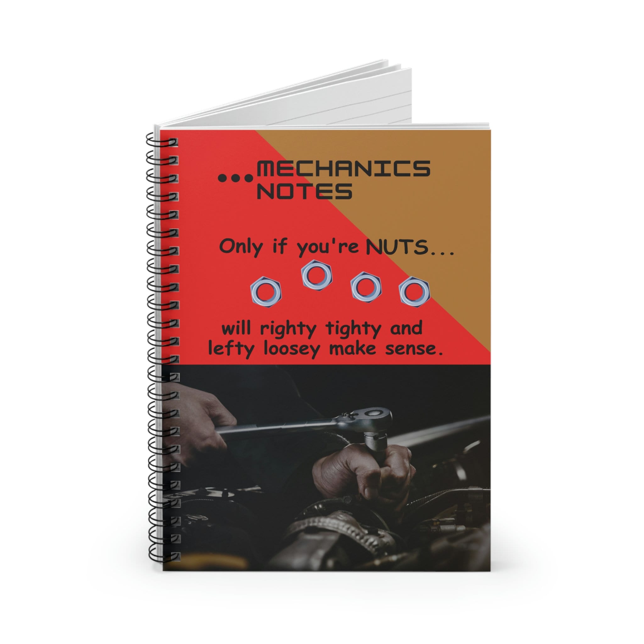 A real Mechanic's Spiral Notebook, Funny Line on Cover Mechanics Will ...
