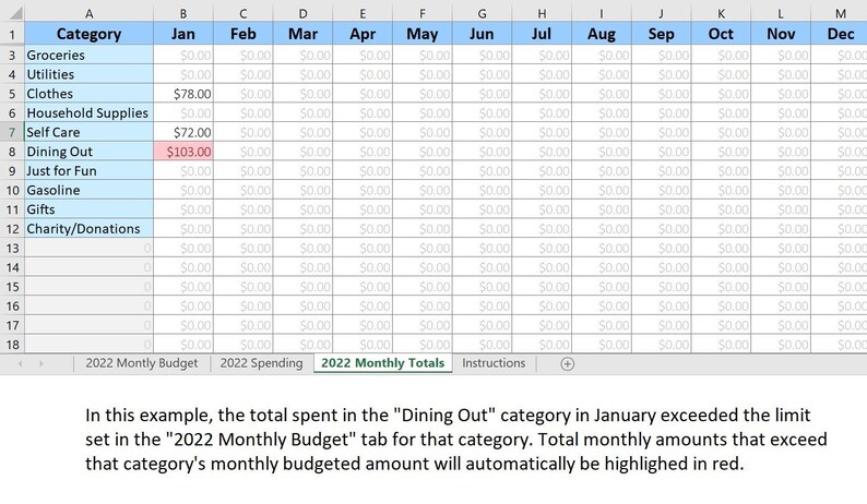 Basic Budget: 2025 Fillable Spreadsheet - Etsy