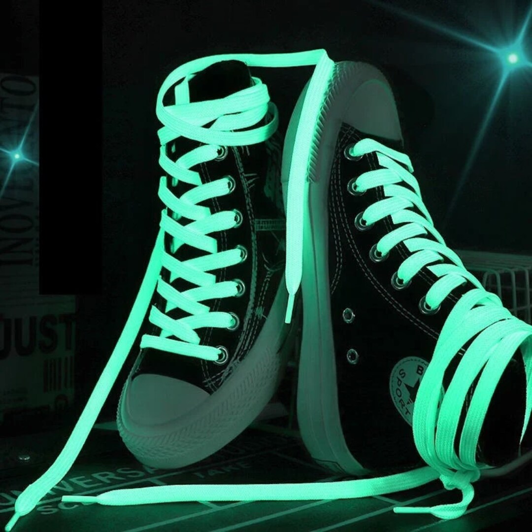 Glow in the Dark Shoelaces: Fluorescent Flat Shoe Laces - Etsy