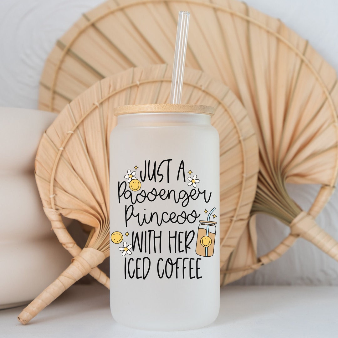 Passenger Princess Iced Coffee Frosted Glass Cup - Retro Groovy 16oz - Etsy