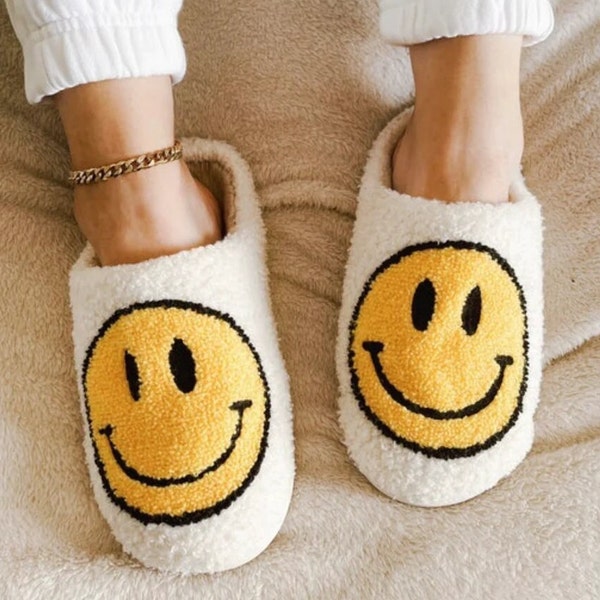 Smiley Face Slippers - Etsy UK