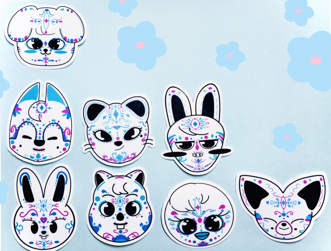 Stray Kids SKZOO Sugar Skull Stickers Glossy Waterproof - Etsy
