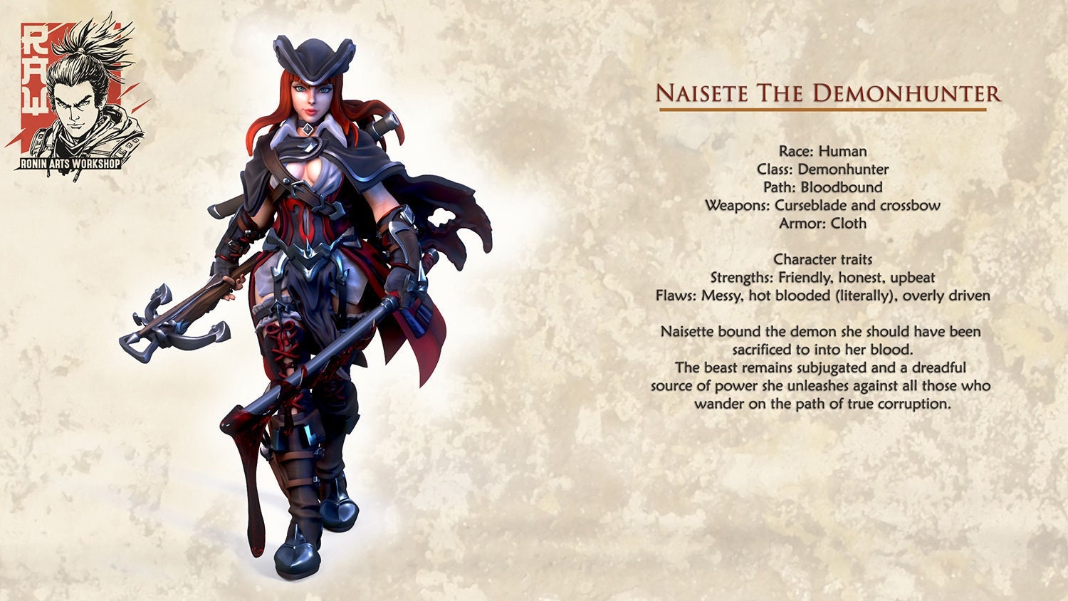 Female Demon Hunter Dnd Miniature Vampire Slayer Goth Girl 25mm 28mm ...