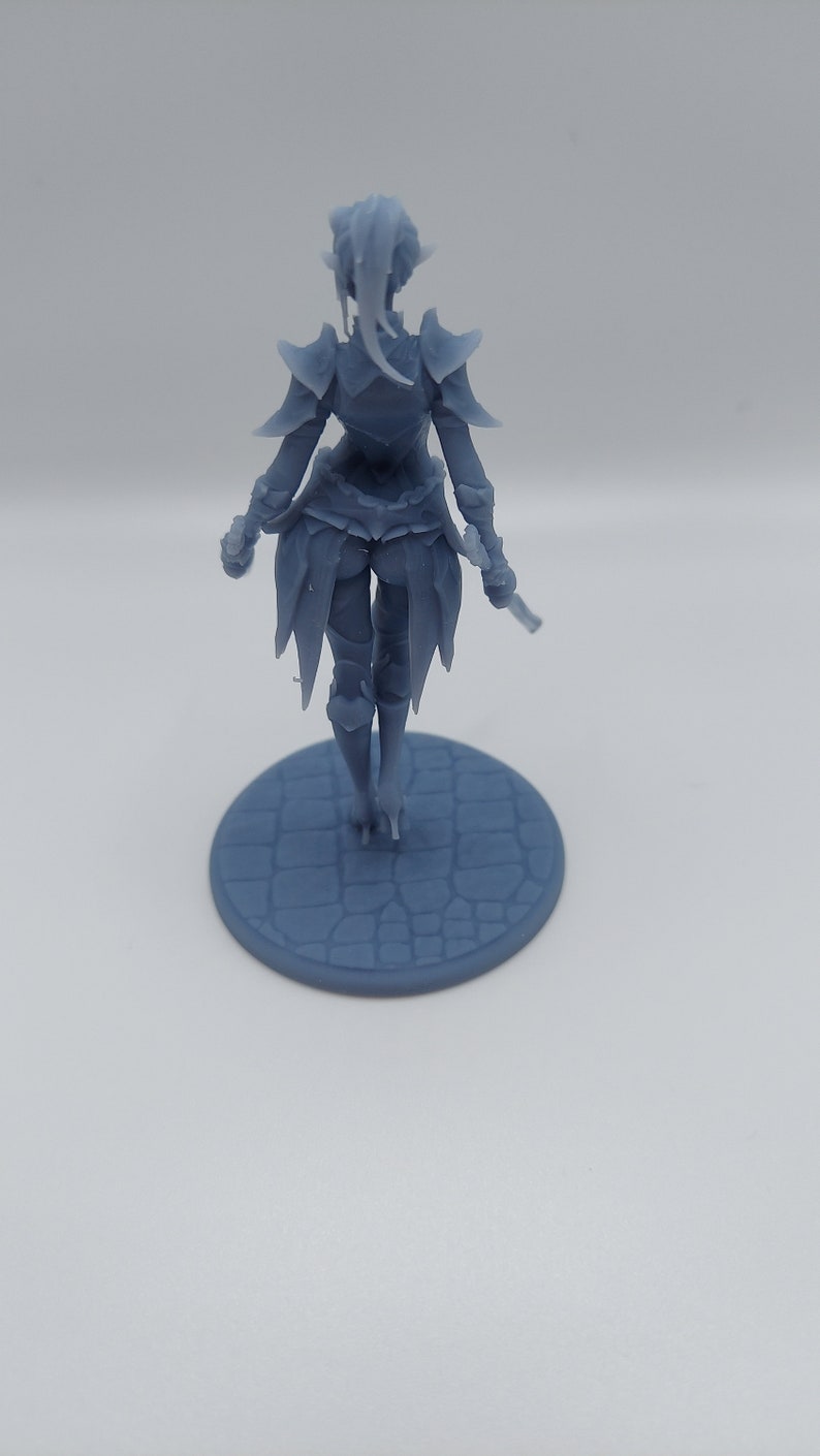 Female Dark Elf Fighter Assassin Miniature for Dungeons and - Etsy