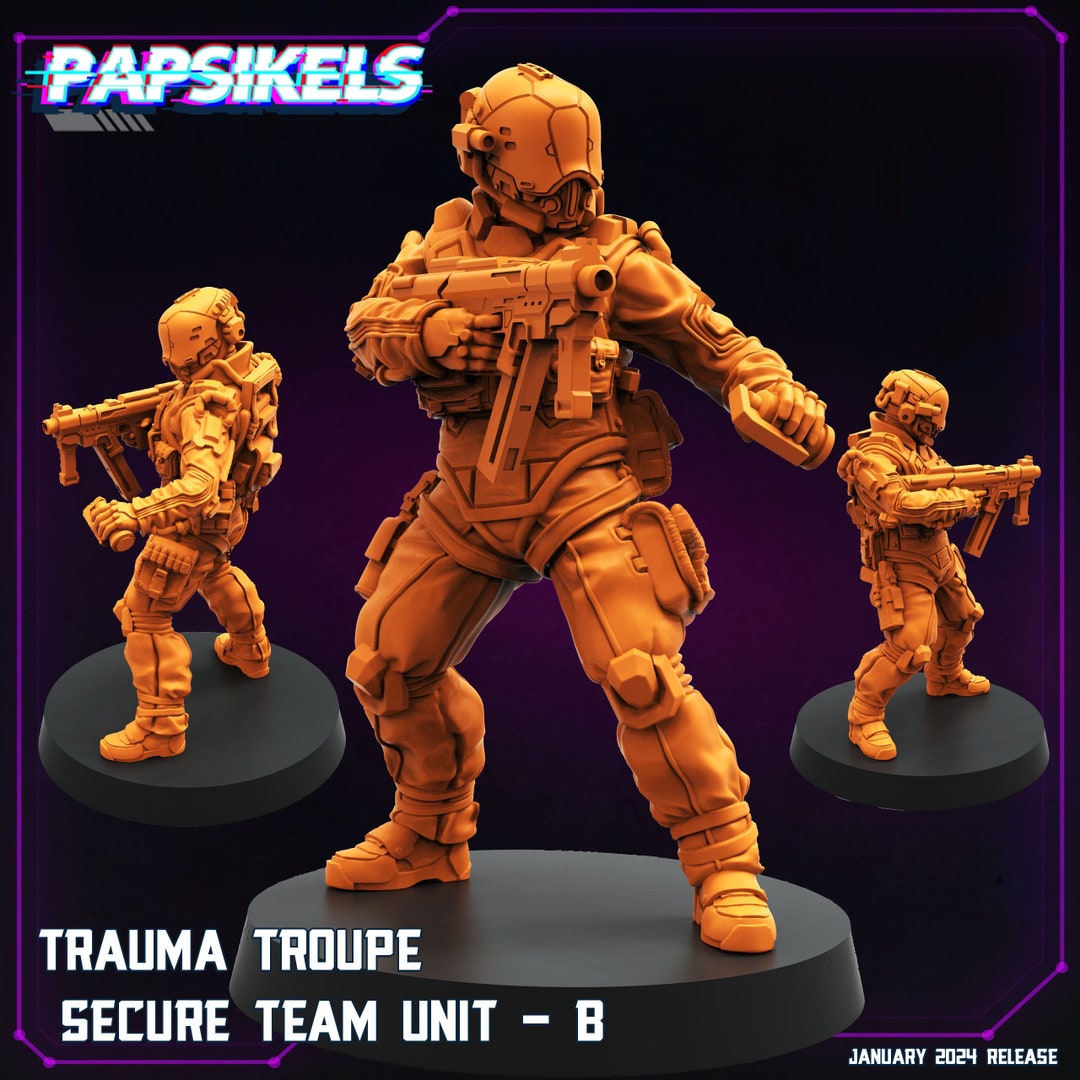 Trauma Team Trooper Cyberpunk Miniature | Trauma Troupe Secure Team ...