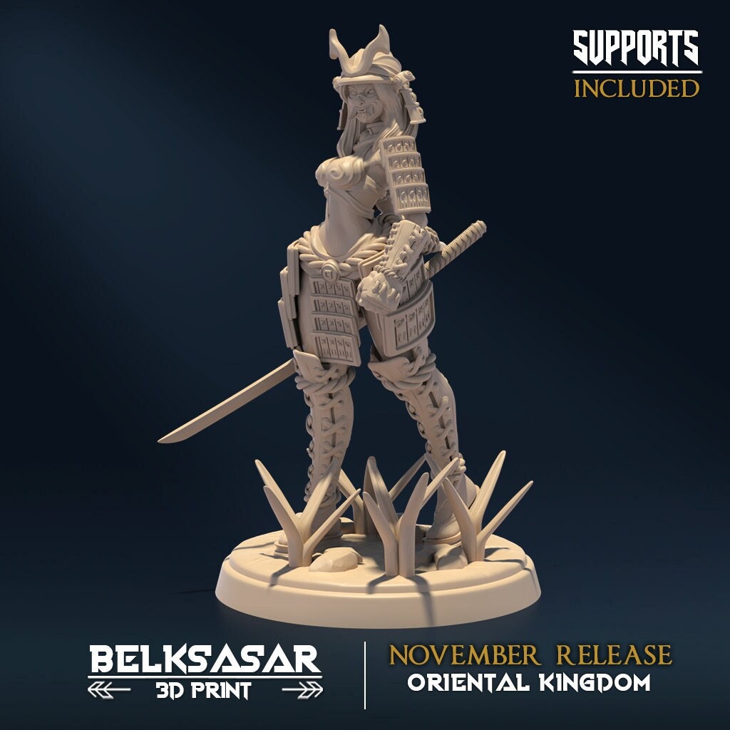 Samurai Miniature for Dungeons and Dragons Moonshine Samurai A Female ...