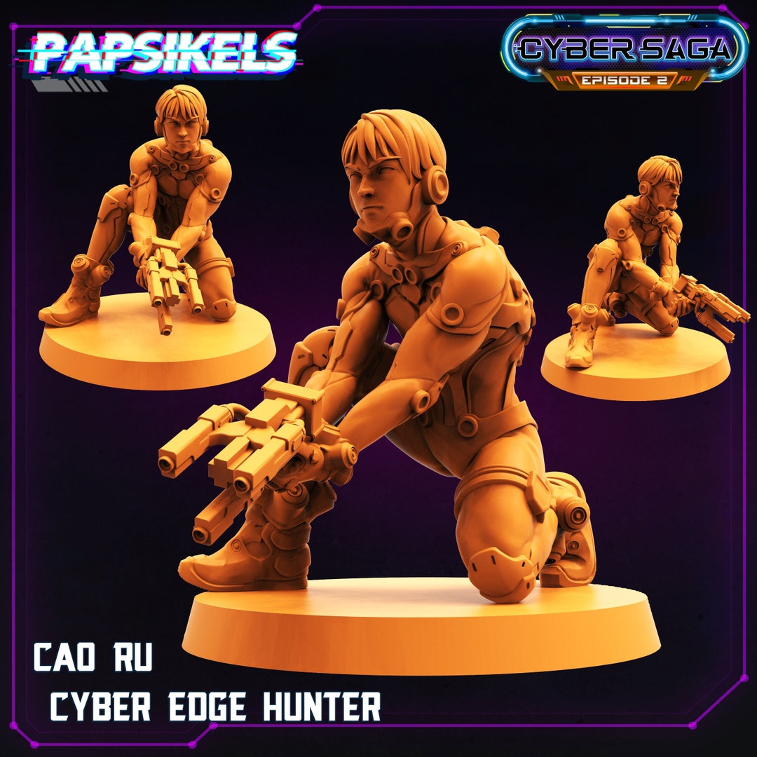 Male Cyberpunk Miniature | Cao Ru Cyber Edge Hunter | Ttrpg Scifi ...