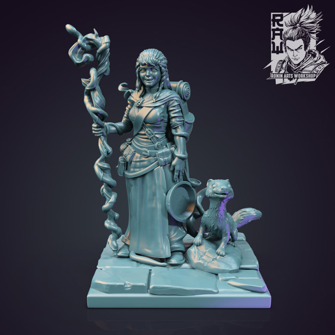 Female Halfing Druid 32mm Dnd Miniature - Etsy