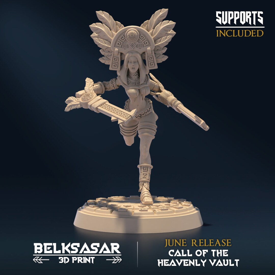 Amazoness Dungeons and Dragons Miniature Female Amazon Dnd Miniature ...