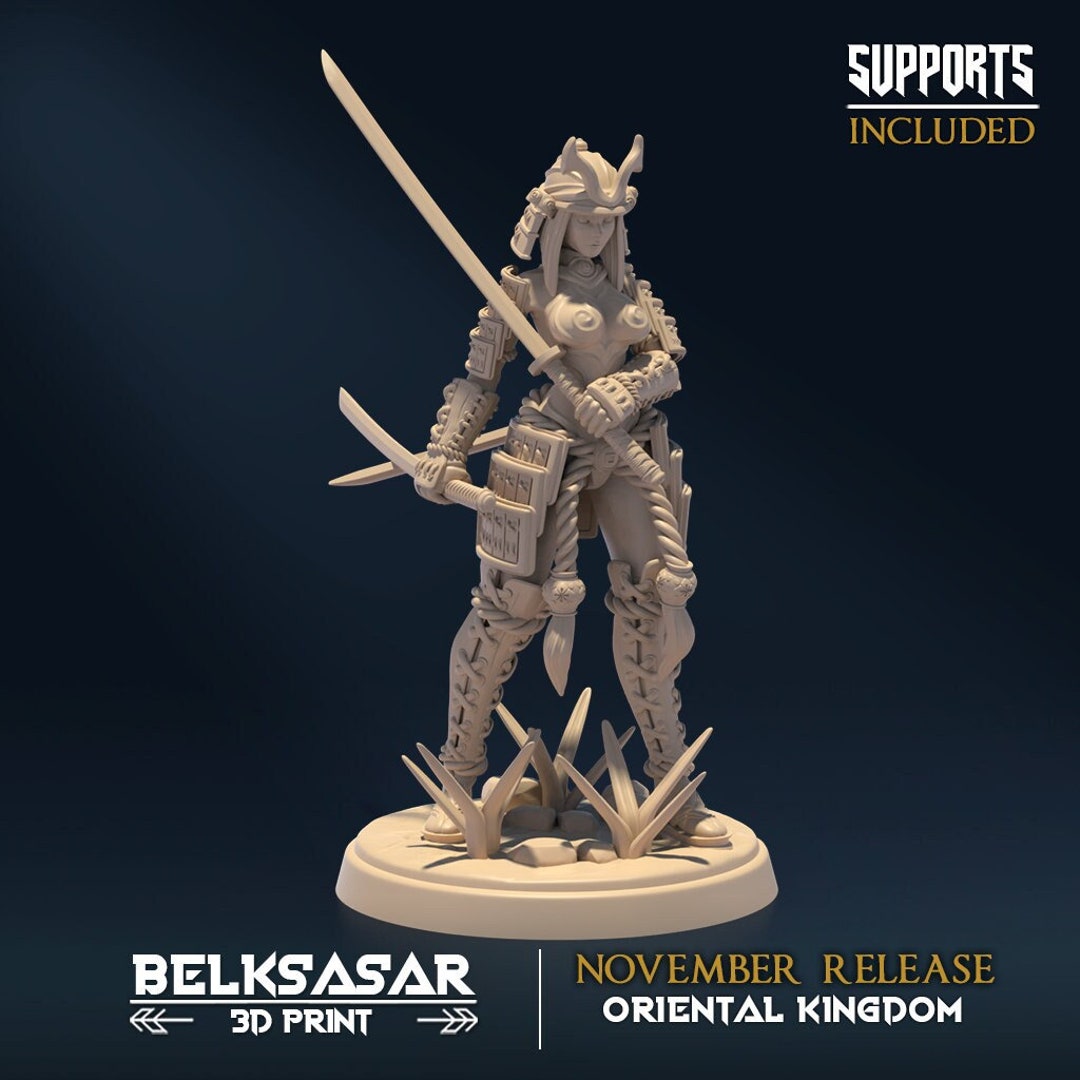 Samurai Miniature for Dungeons and Dragons | Moonshine Samurai B ...