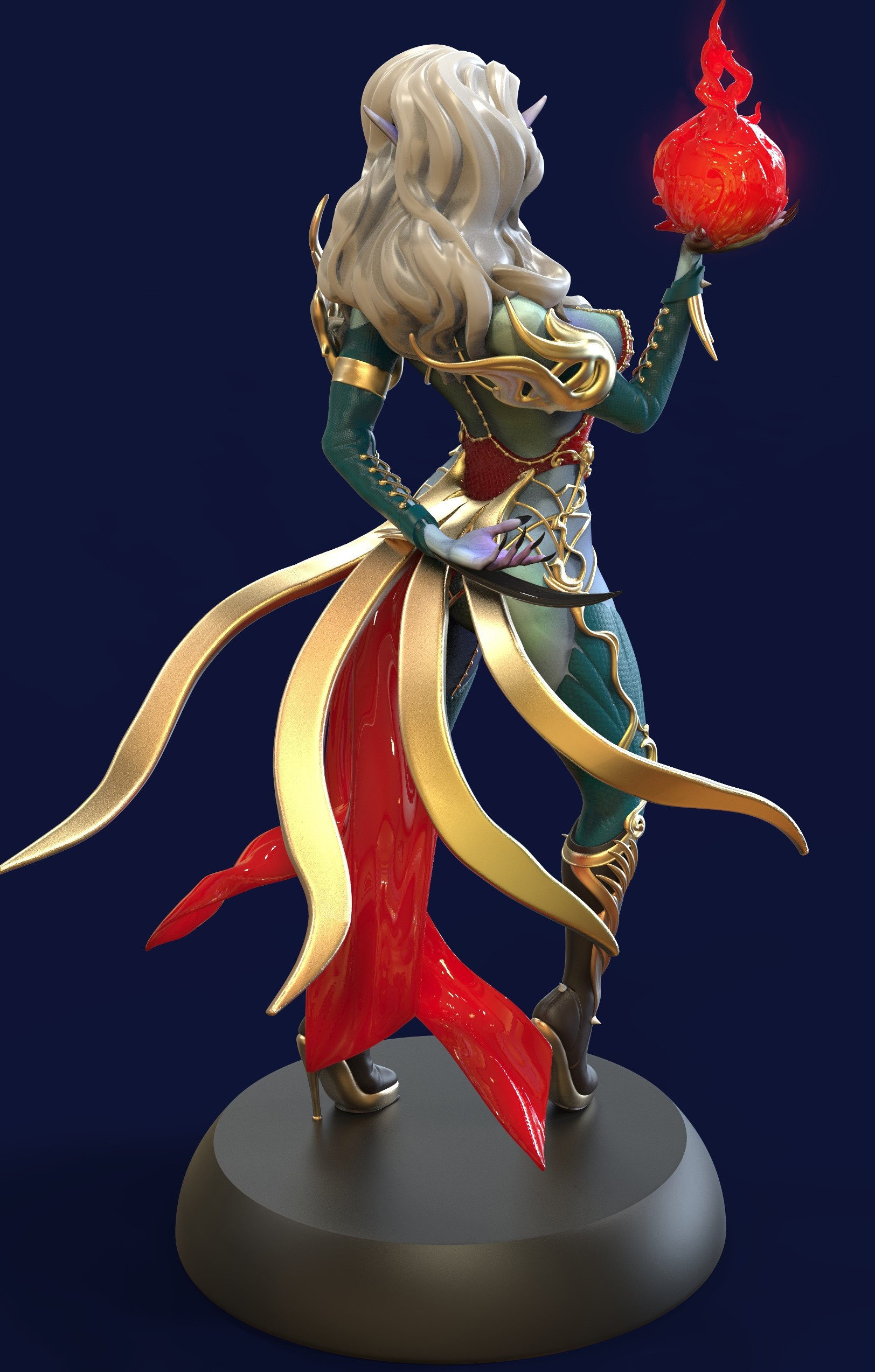 Female Dark Elf Wizard Miniature Dungeons and Dragons Pinup - Etsy