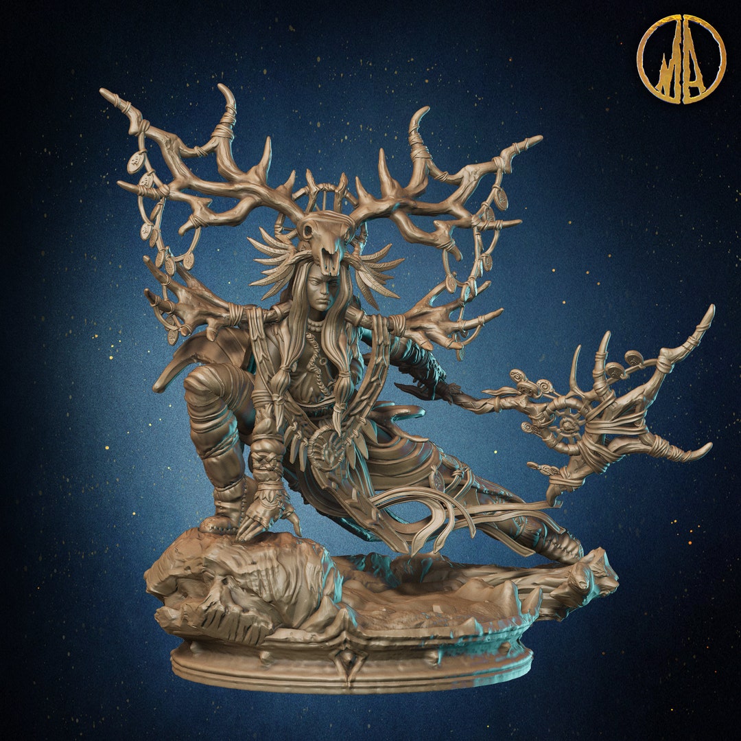 Druid Dungeons and Dragons Miniature Female Druid Dnd Mini Tabletop ...