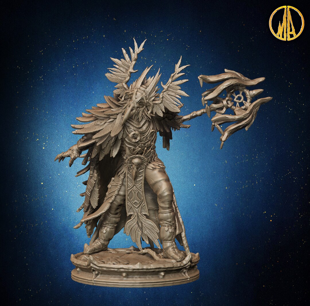 Druid Dungeons and Dragons Miniature Male Druid Dnd Mini Tabletop ...