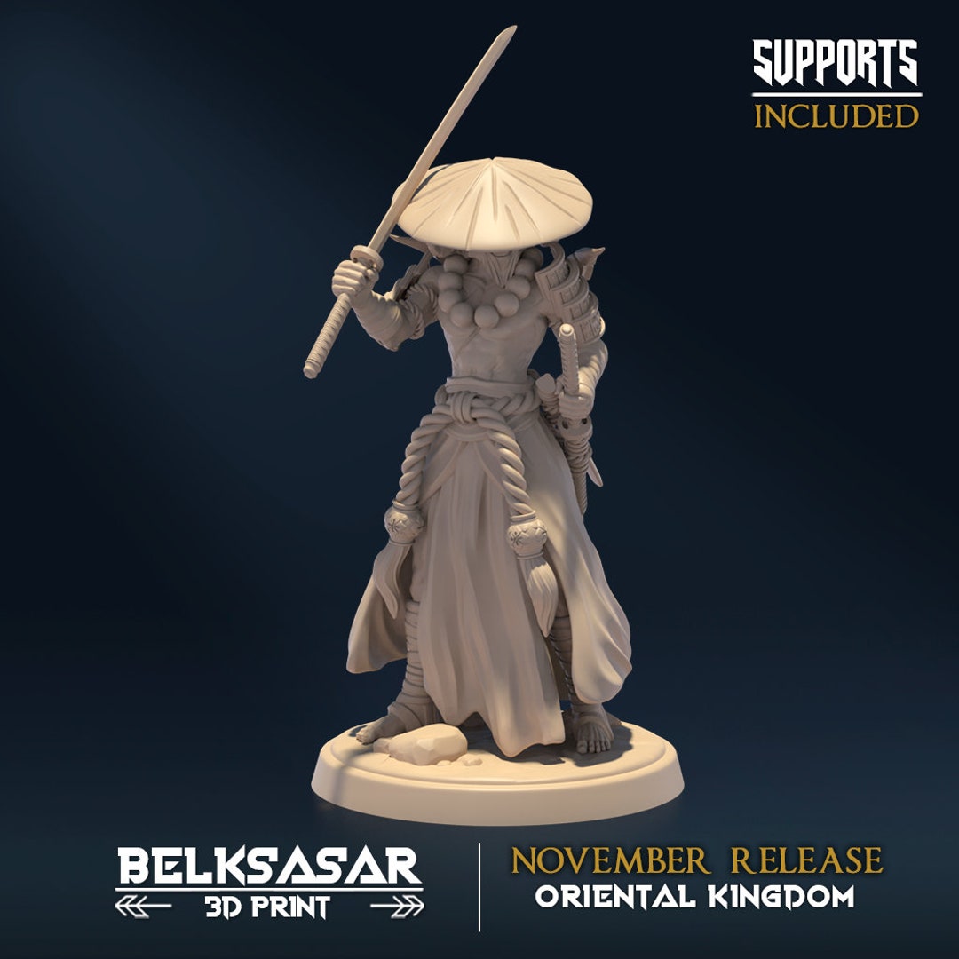 Oni Samurai Miniature for Dungeons and Dragons Dnd Ronin Miniature 25mm ...
