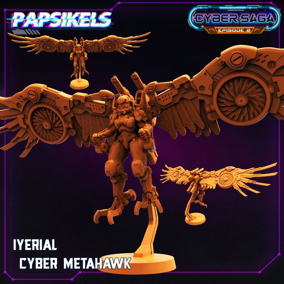 Cyber Hawk Cyberpunk Miniature for Ttrpgs Irerial Cyber Metahawk Scifi ...