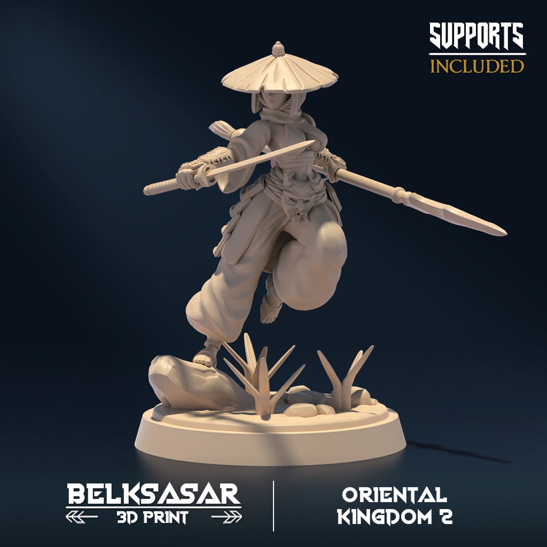Female Ronin Miniature for Dungeons and Dragons Fantasy Tabletop Gaming ...