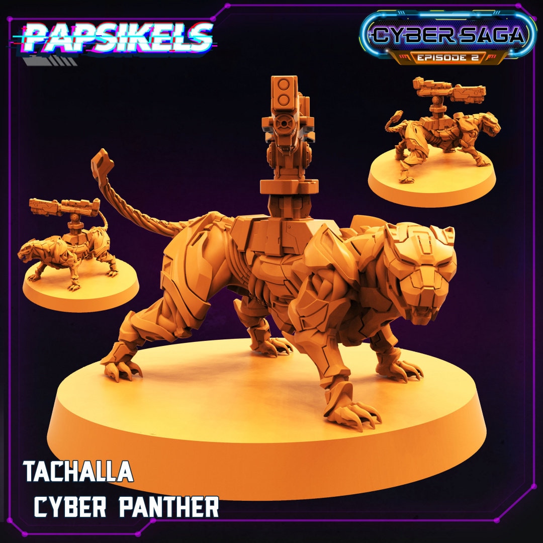 Cyberpunk Cyber Panther Miniature for Ttrpgs, Tabletop Gaming ...