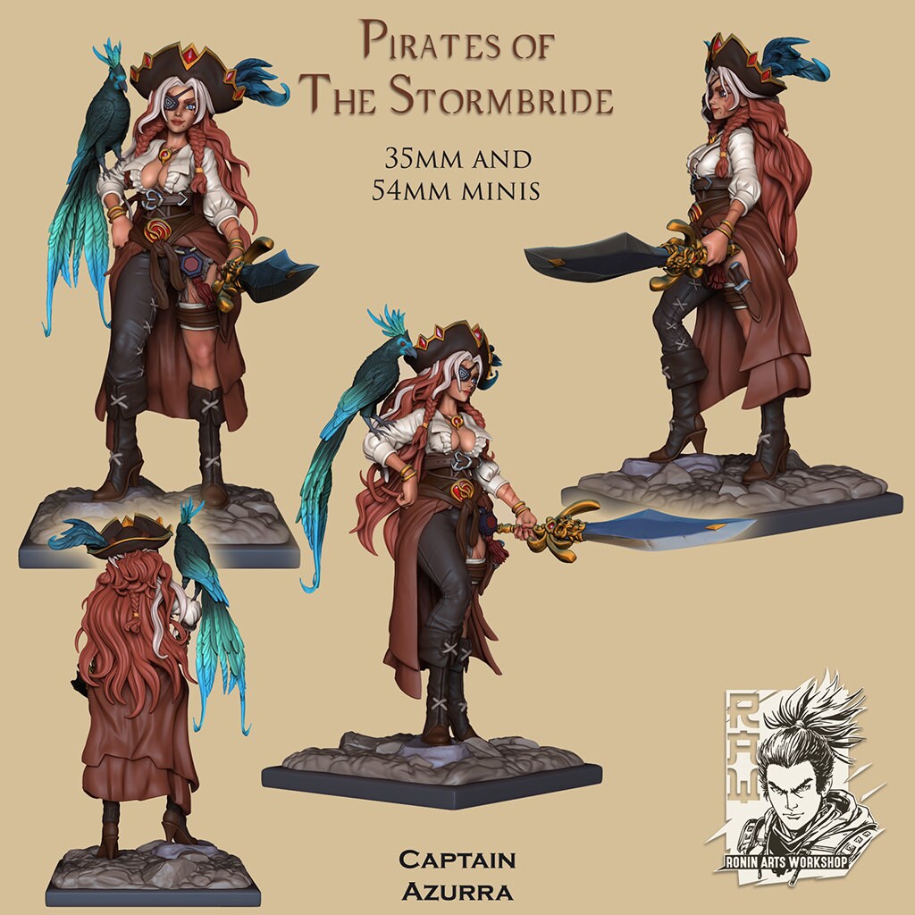 Female Pirate Miniature for Dungeons and Dragons Miniature Female ...