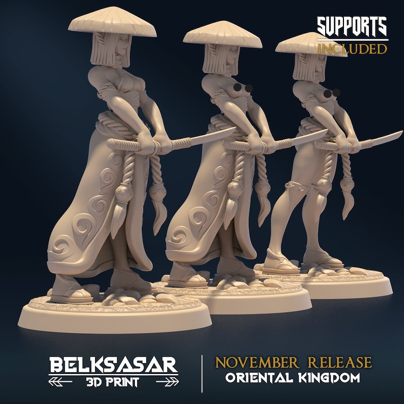 Female Samurai Ronin Miniature for Dungeons and Dragons Moonshine Ronin ...