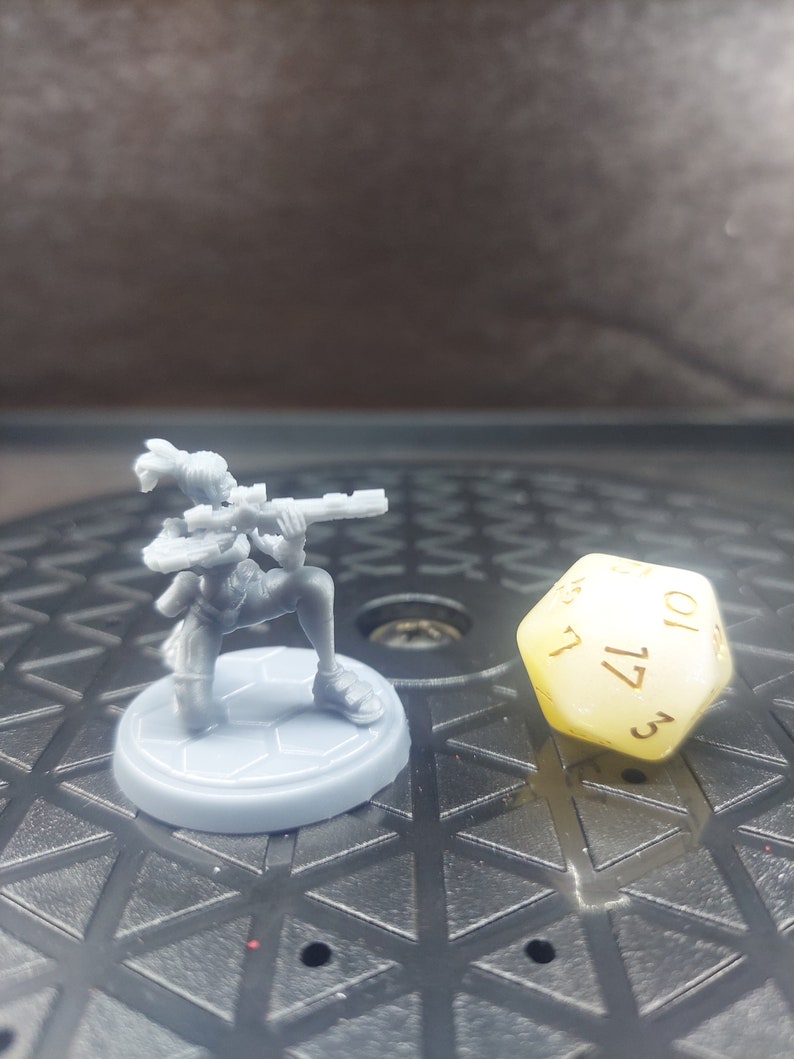 Female Cyberpunk Miniature Dungeons and Dragons 3D Resin Miniature ...
