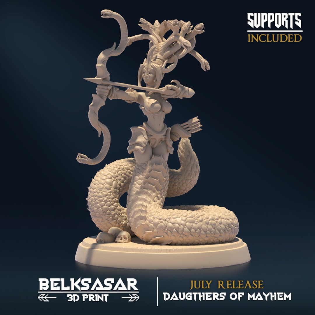 Female Gorgon Dungeons and Dragons Miniature | Mayhem Stalker D | Dnd ...