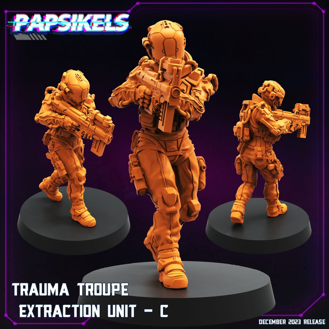 Trauma Team Trooper Cyberpunk Miniature | Trauma Troupe Extraction Unit ...